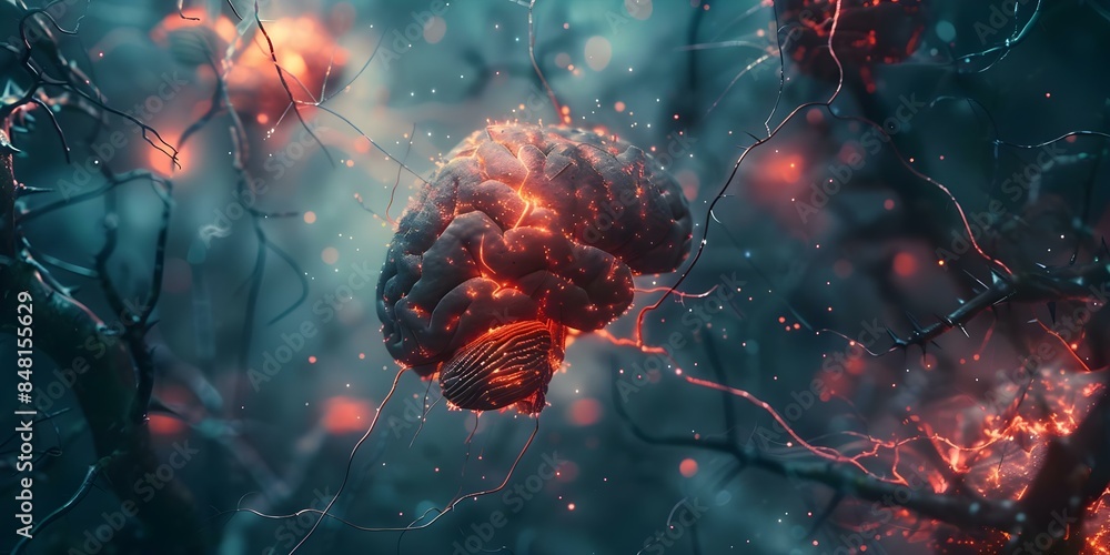 Ilustración de Stock Visualizing Increased Brain Activity and Emotional ...