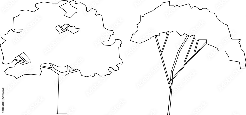 Sketsa ilustrasi siluet vektor desain detail tanaman pohon palem ...