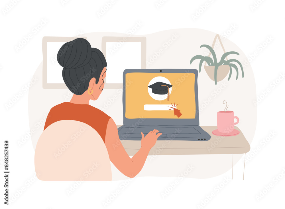 Signing up for a course isolated cartoon vector illustrations. Stock ...