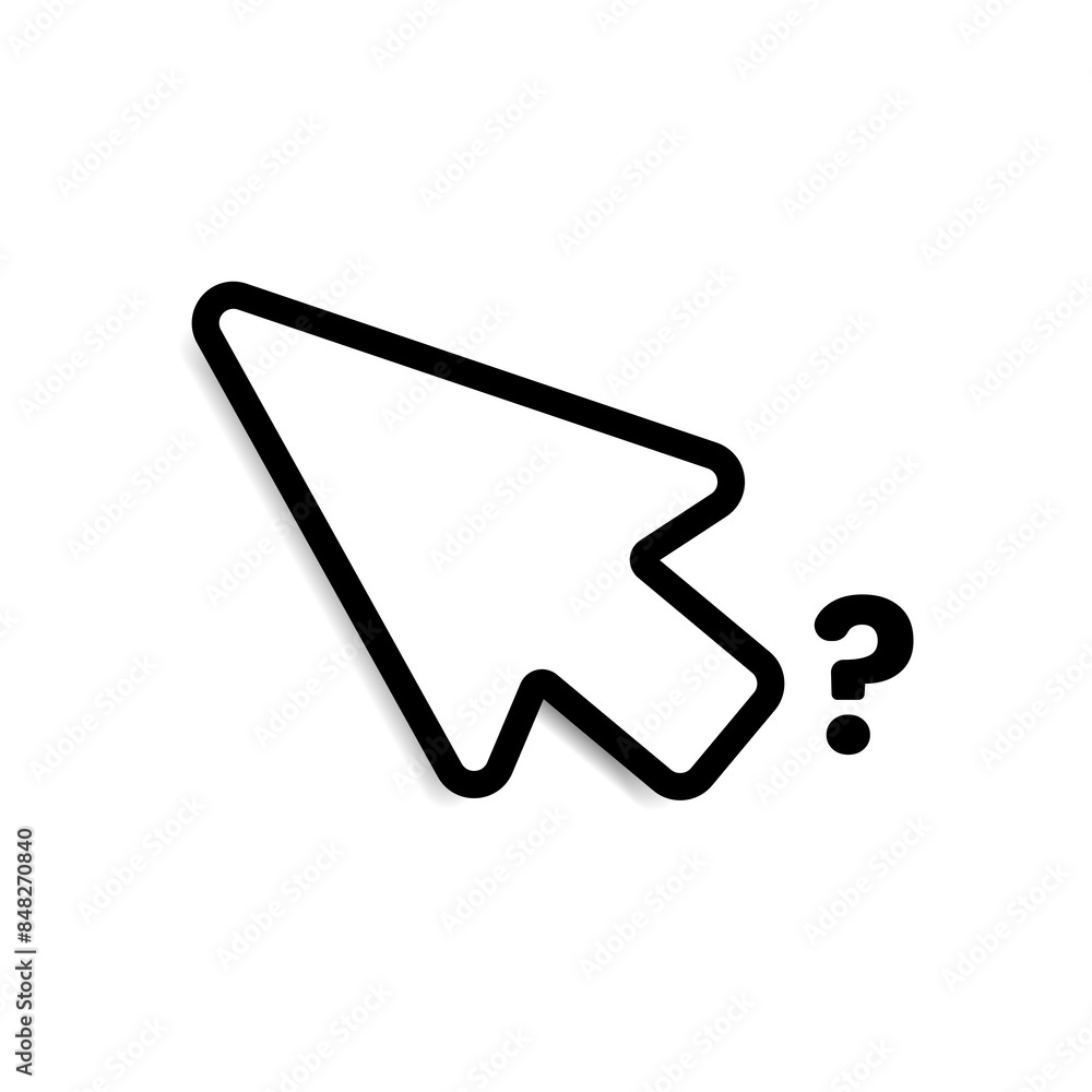 arrow cursor with question mark symbol on transparent background png ...