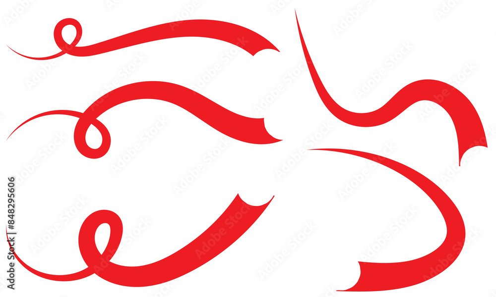 Typographic swash and swooshes tails. Retro swishes and swashes for ...