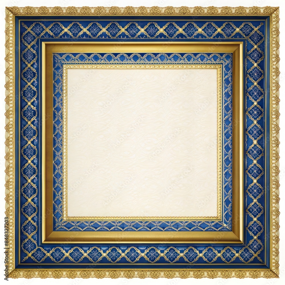 Photo Stock stylish modern blue and gold graduation certificate border ...