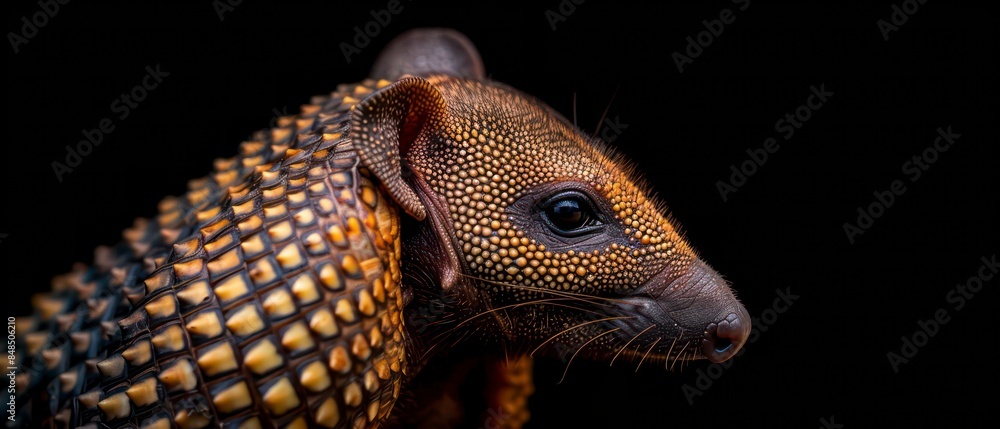 Armadillo mammal known for its armored shell and burrowing habits ...
