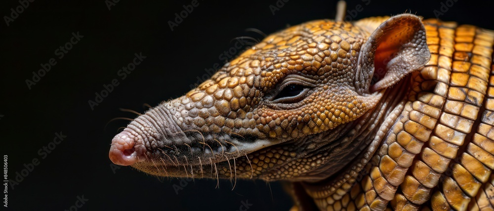 Armadillo mammal known for its armored shell and burrowing habits ...