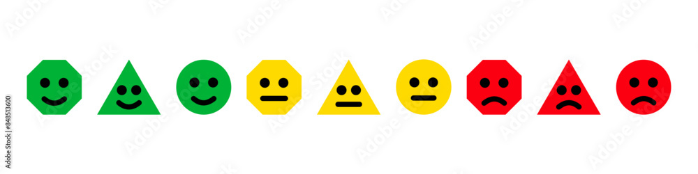 Smiley rating icons set. Emoticons sign for web, app, ui. Good, bad ...
