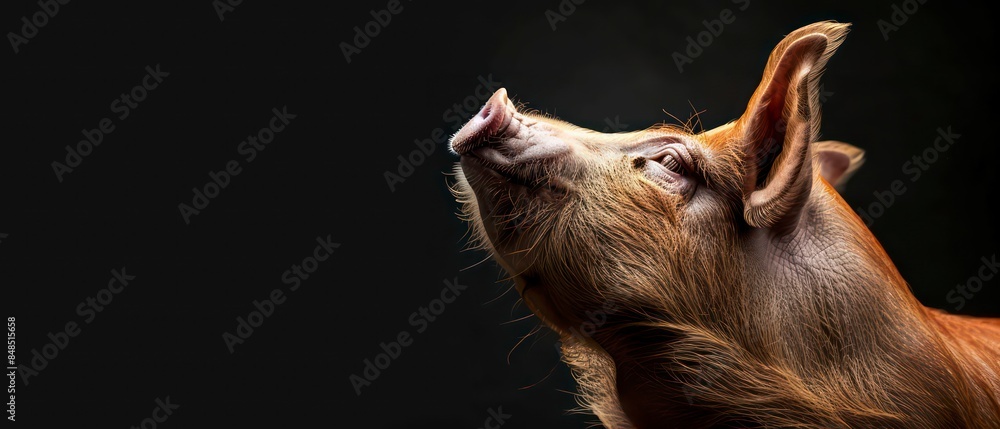 Pig, a mammal bred for pork, distinguished by its pink skin and rooting ...