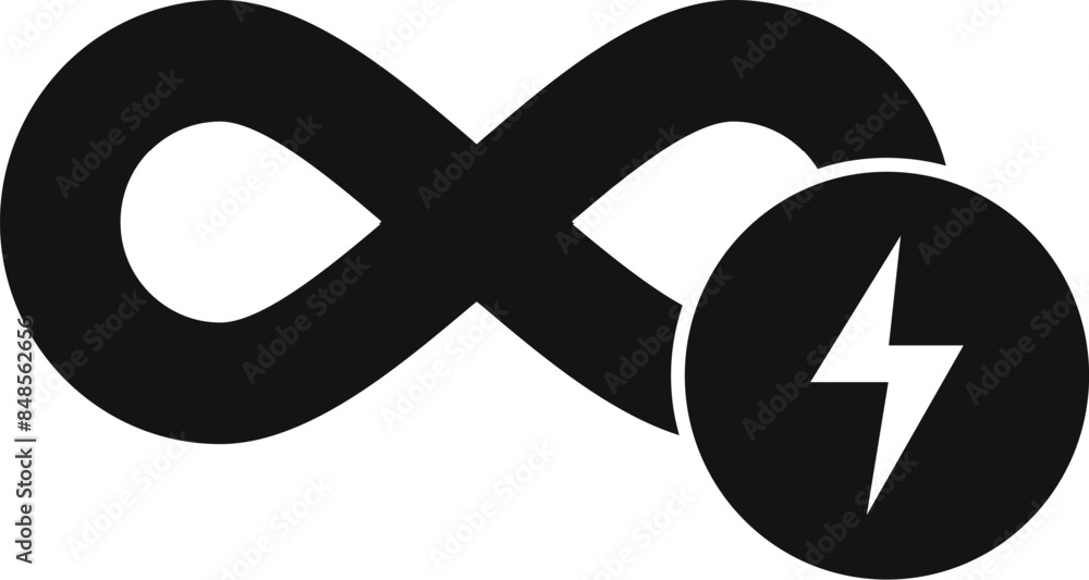 Black infinity symbol representing the concept of unlimited power ...