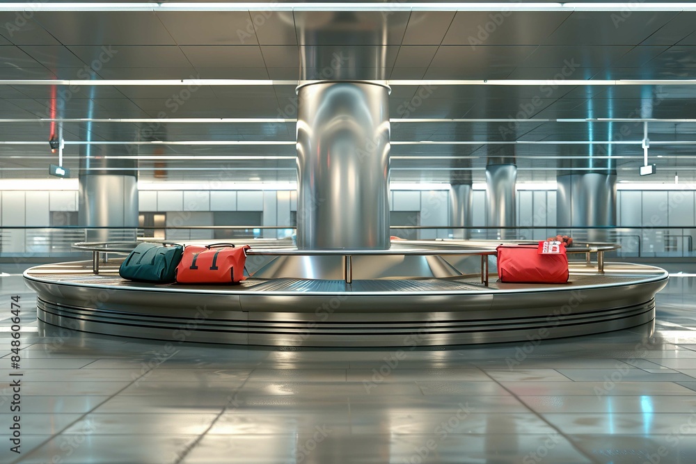 Luggage carousel with bags Stock Photo | Adobe Stock