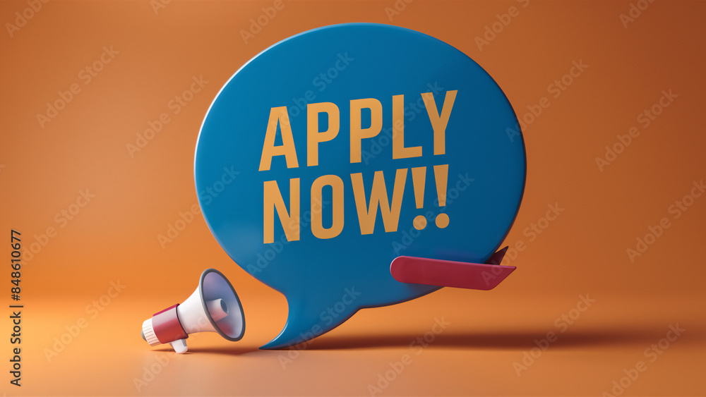 Urgent Job Application Notice - Apply Now with Bold Yellow Text in Blue ...
