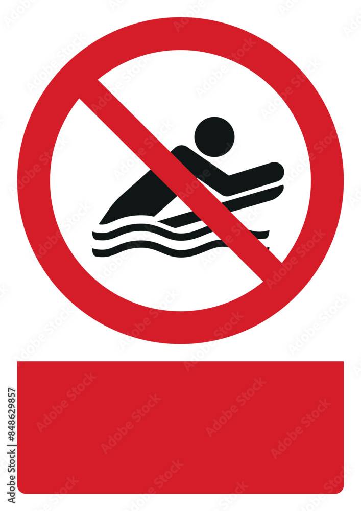 iso prohibition safety signs v2 no body boarding your custom message ...