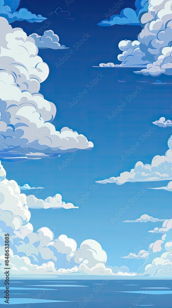 Cartoon Sky with Empty Clouds Background: Whimsical and Playful Design ...