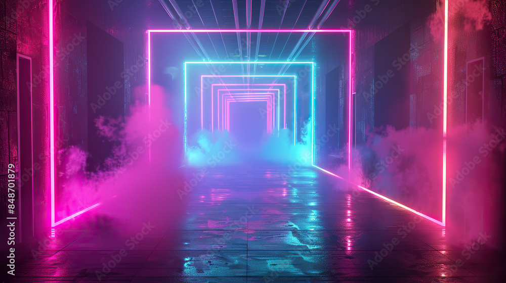 Light trails in the tunnel, light in the tunnel, corridor, interior, hallway, architecture, hall ...