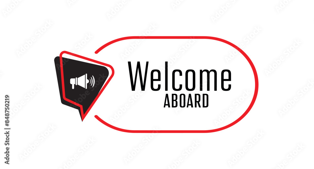 welcome aboard sign on white background Stock Vector | Adobe Stock
