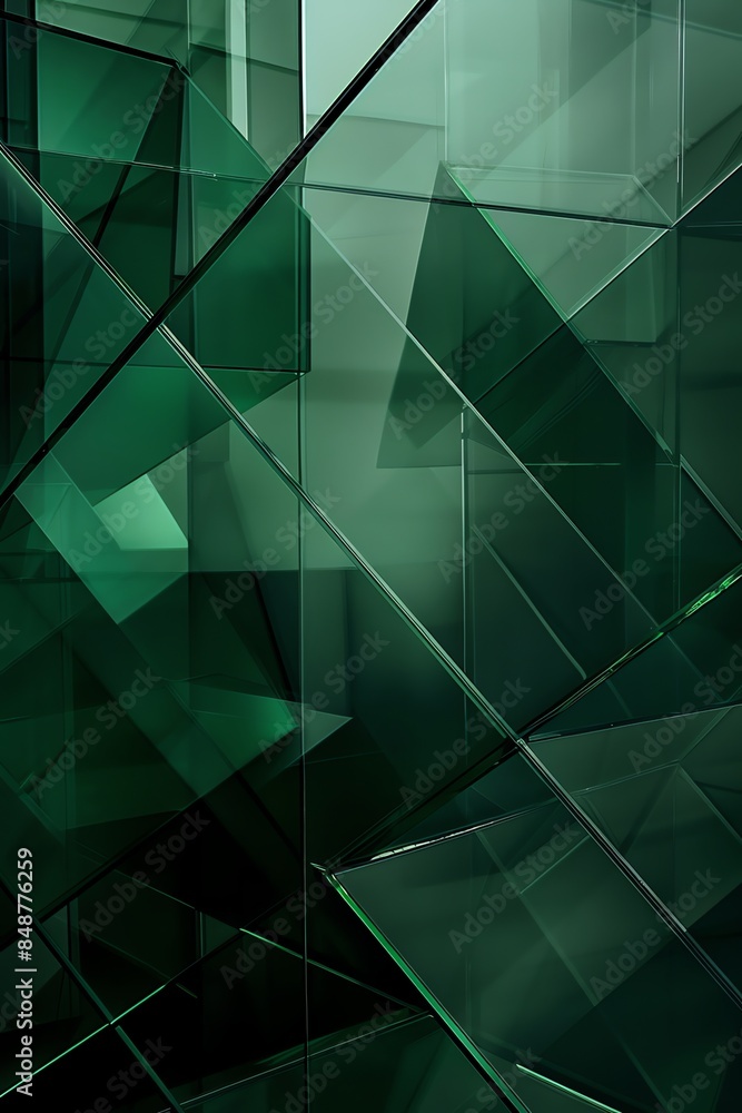 glass tangram background abstract architectural very dark green ...