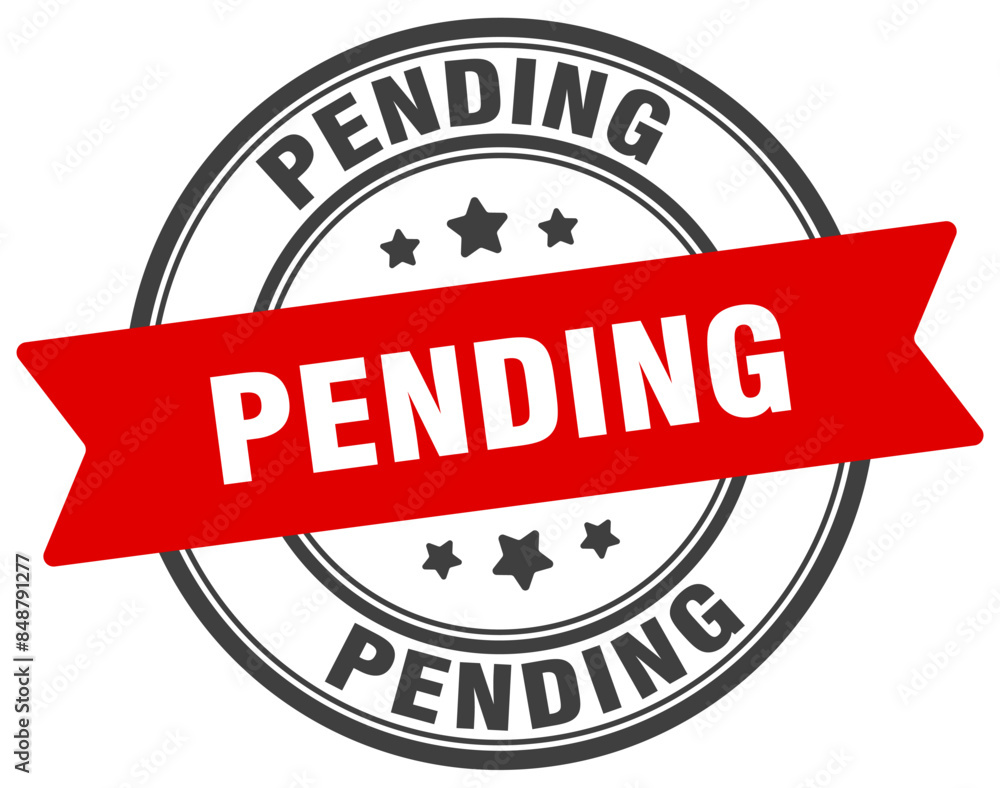 pending stamp. pending label on transparent background. round sign ...