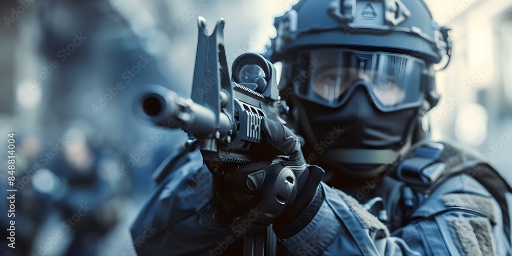 Elite soldier in police SWAT team with special forces training. Concept ...