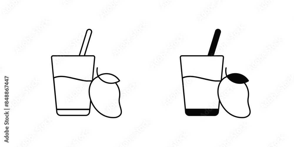 mango juice icon with white background vector stock illustration Stock ...