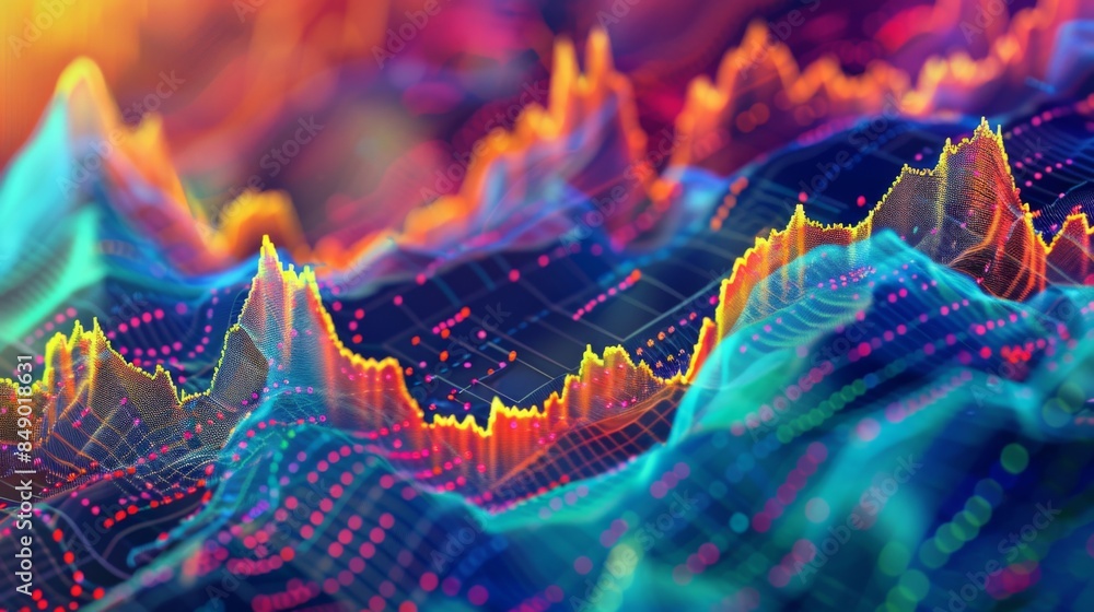 A heat map illustrating market volatility and sector performance, with ...