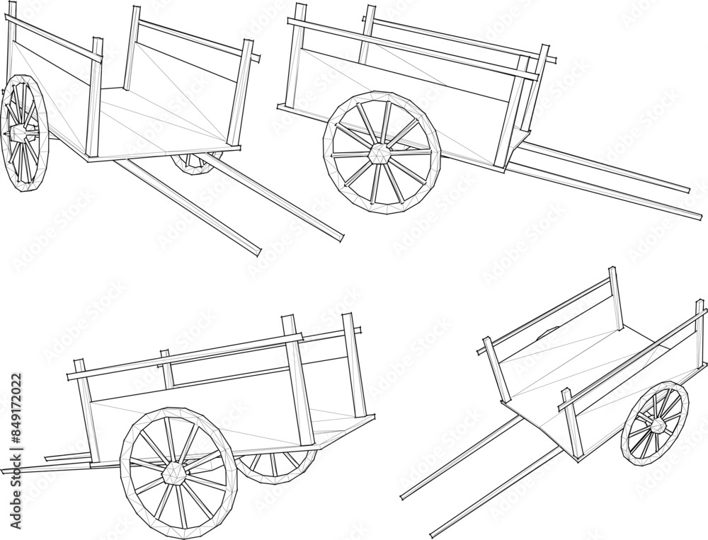 Sketch illustration vector drawing detailed design of vintage wooden ...
