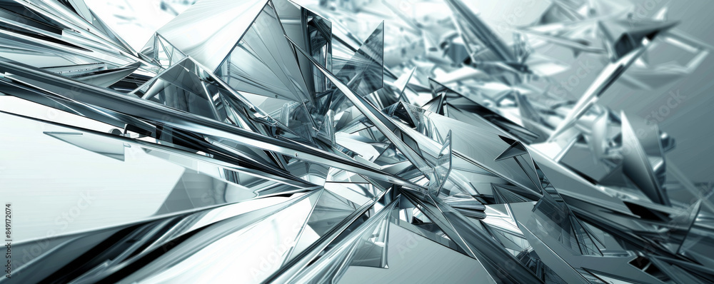 Modern glass shard background with sharp edges and transparent elements ...