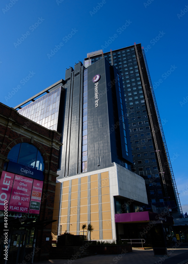Leeds England: 2nd Jun 2024: Premier Inn hotel at Leeds First Direct ...