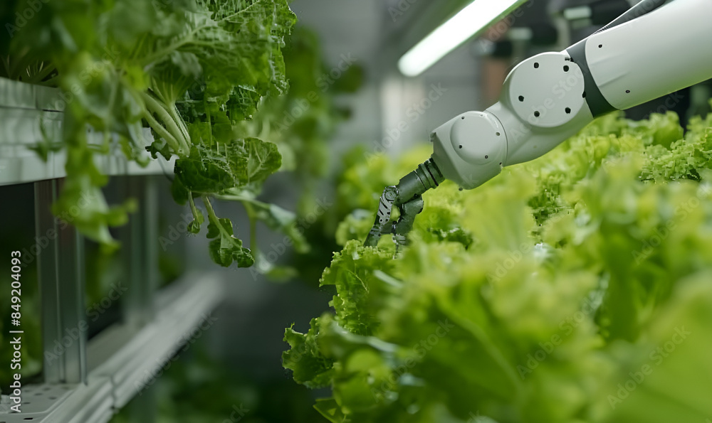 Agriculture robot autonomous growing plant vegetables in smart farm ...