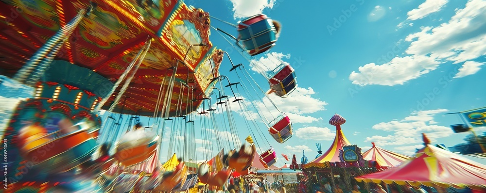 Kids enjoying a carnival for National Fun Day, rides, games, and cotton ...