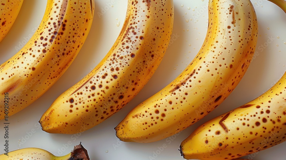 Overripe Bananas with Brown Spots on a White Background Stock ...