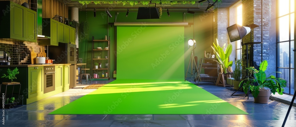 Kitchen Fun: Funky Cartoon Green Screen with Vibrant Colors and Groovy ...