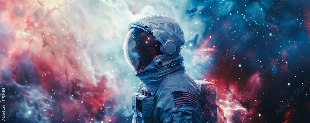 Cosmic galaxy traveler portrait, featuring space exploration themes and ...