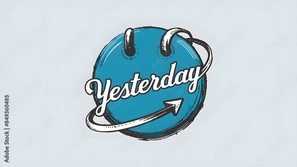 A blue icon of a calendar with an arrow pointing in a circular motion ...