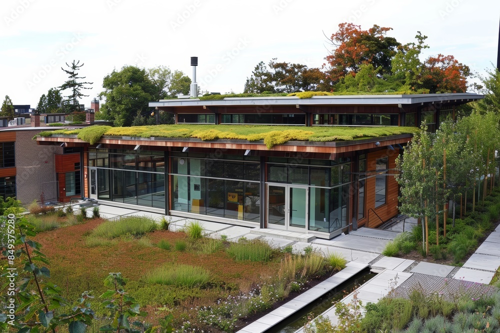 Commercial Building with Green Roof and Integrated Rainwater Management ...