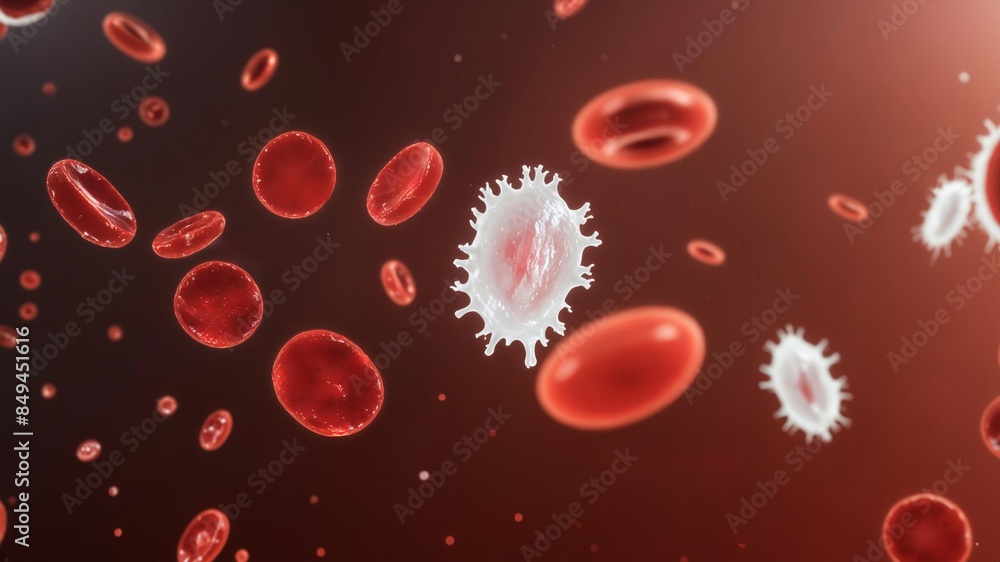 Microscopic blood flow, emphasizing microbiology, medicine ...
