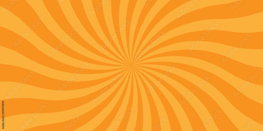 Vector Abstract orange sun rays and sunburst backdrop background. seamless retro vintage burst ...