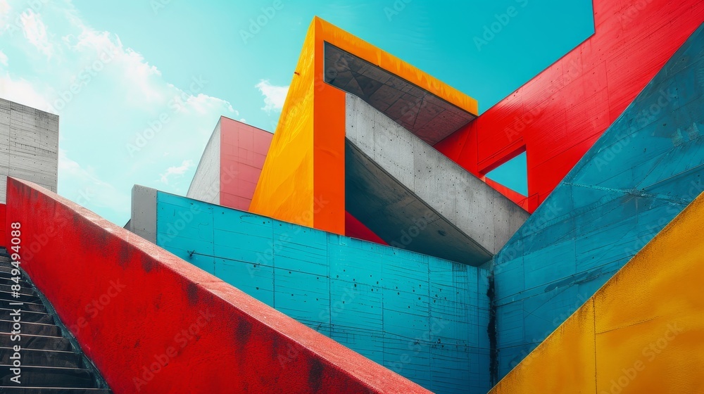 Ilustración de Stock Stunning architectural scenery with a mix of bold ...