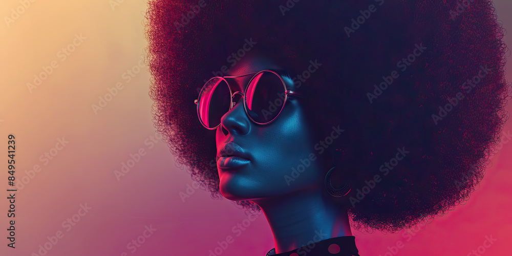 Hairstyle (Afro): A figure with a large afro hairstyle, representing ...