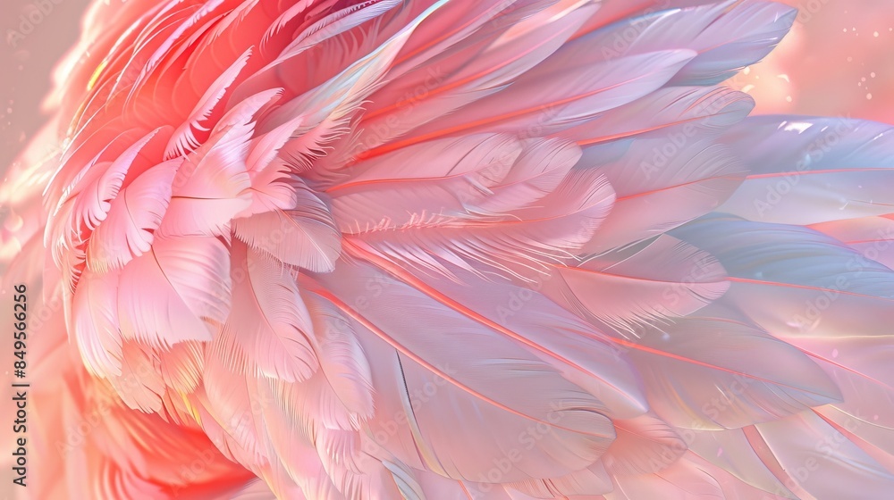 Soft pastel chicken feather texture, twirled on transparent background ...