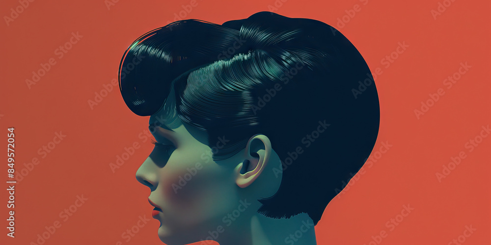 Hairstyle (Mod Cut): A figure with a mod haircut, representing the ...
