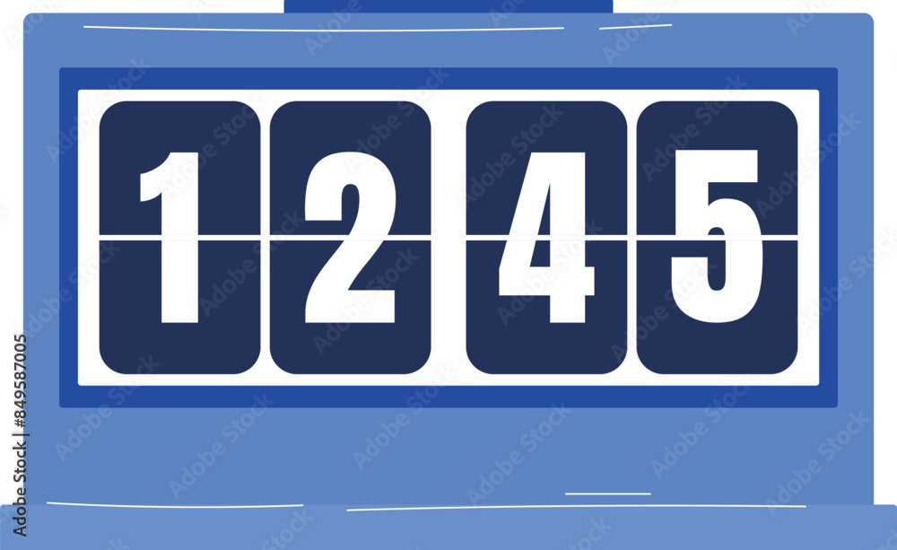 Numeric scoreboard displaying number 1245 using analog flipover ...
