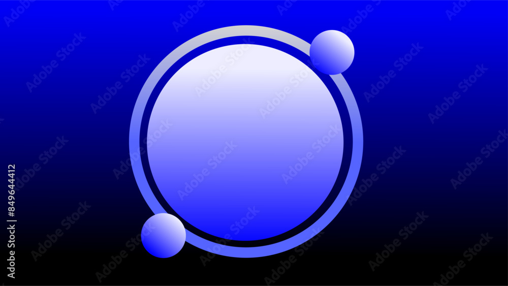 Centered silver blue circle frame with outline and small frames over ...