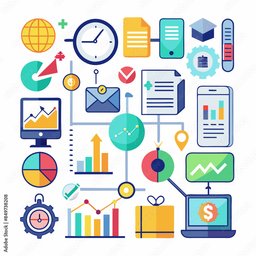 Creative Infographic Vector Icons: Charts, Graphs, Diagrams, Timelines ...