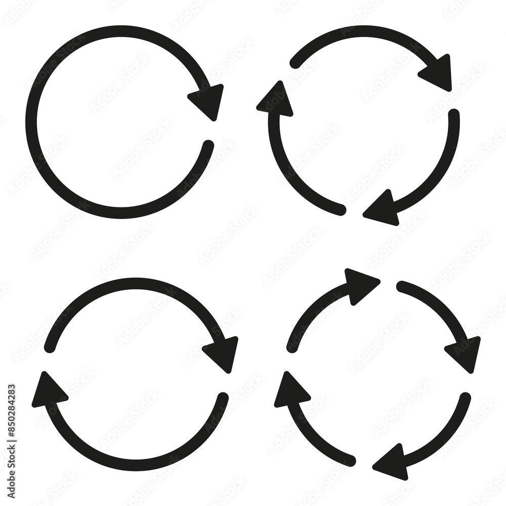 circle arrow icon set. isolated on transparent background. Stock ...