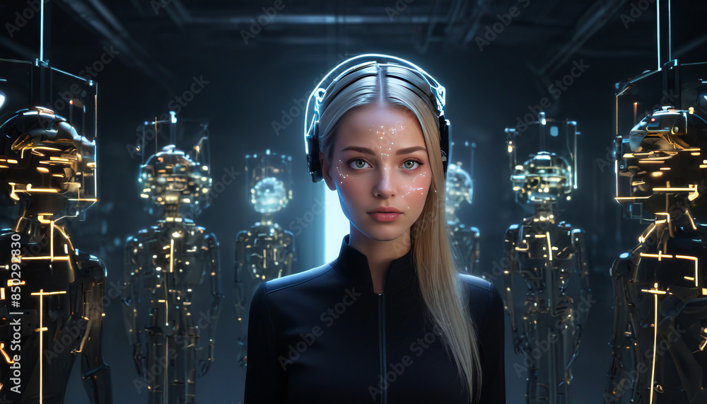 Innovative Female Cyborgs with Neural Networks: Digital Art of Advanced ...