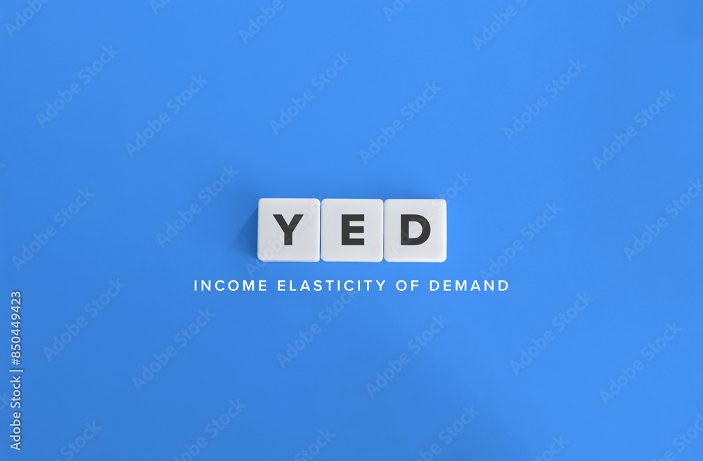 YED (Income Elasticity of Demand) Acronym and Banner. Text on Block ...