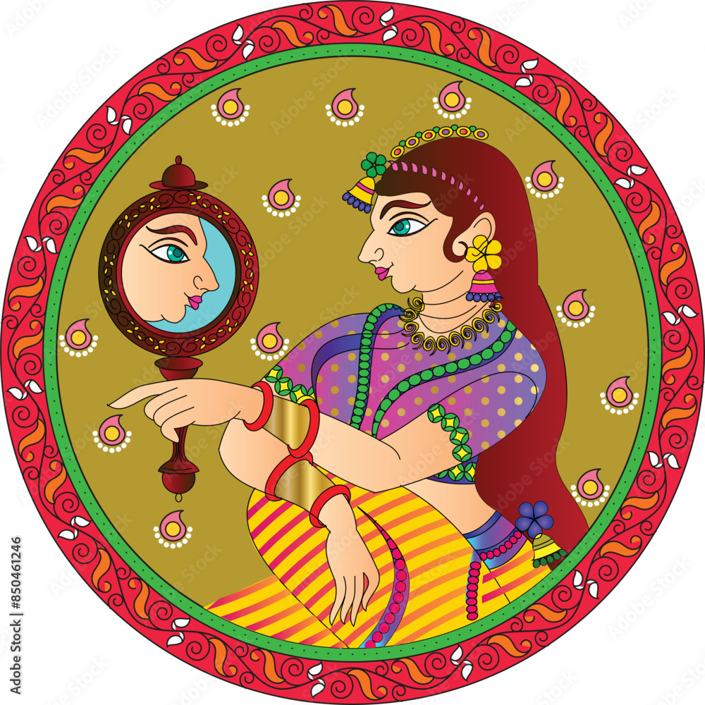 Ganjifa old tradition of playing cards. Ganjifa drawings are a folk art ...