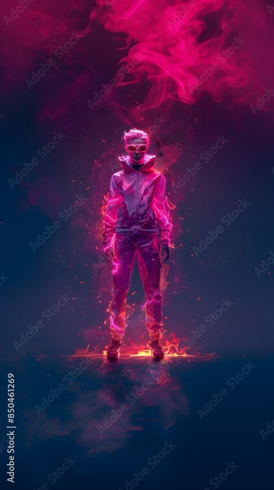 Edgy 3D Generation Z Avatar, Futuristic Sci-Fi Character Model with a ...