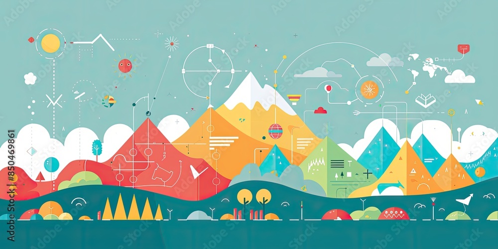 Colorful Infographic of Urban and Rural Areas Stock Illustration ...