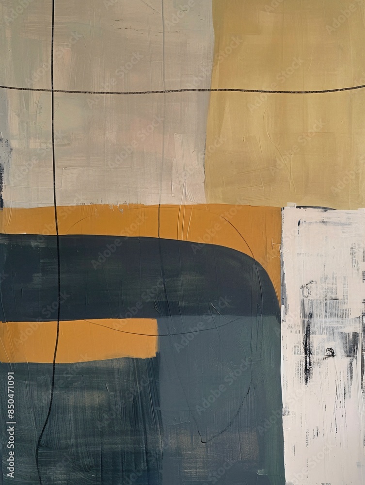 Contemporary abstract art with bold brush strokes and a minimalist ...