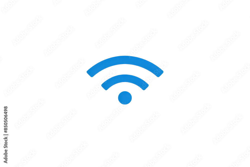 Blue wireless Wi-Fi icon on a transparent background. representing ...