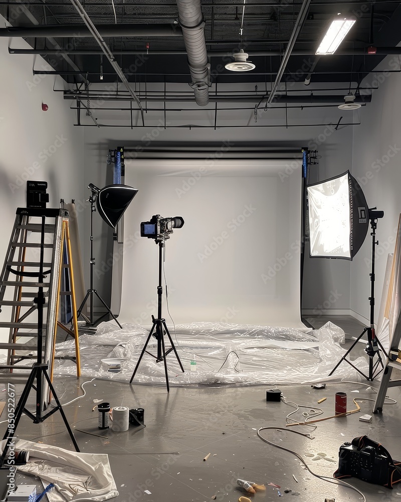 Professional photo studio setup in progress - An under-construction ...